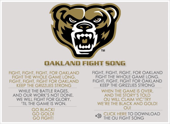 Fight Song - About Oakland University - Oakland University